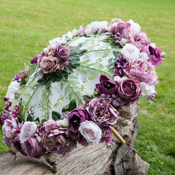 Bridal Floral Umbrella Lace Parasol – One Of A Kind Decor